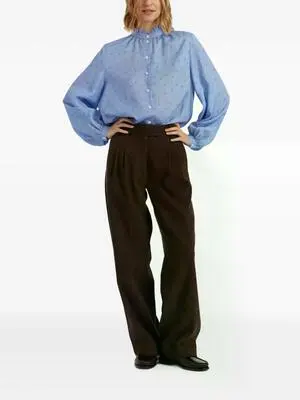 Chinti & Parker Star-print Ruffled Shirt - Blue
