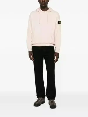 Stone Island Compass Patch Drawstring Hoodie - Pink