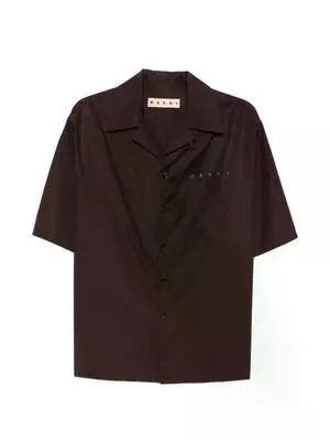 Marni Logo-print Short-sleeve Shirt - Brown