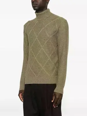 GRAN SASSO Diamond-quilted Roll-neck Sweater