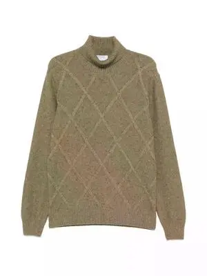 GRAN SASSO Diamond-quilted Roll-neck Sweater
