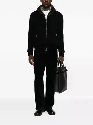 BARBA NAPOLI Ribbed-knit Faux-fur-trim Jacket