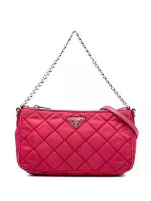 Prada 2000-2013 Impuntu Tessuto Satchel - Pink