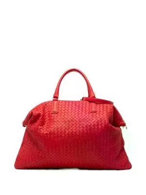 Bottega Veneta 2010 Maxi Intrecciato Nappa Convertible Satchel - Red