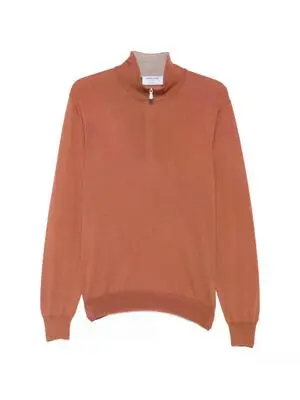 GRAN SASSO Quarter-zip Knitted Sweater - Orange