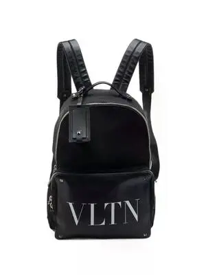 Valentino Garavani Vltn Logo Print Backpack - Black