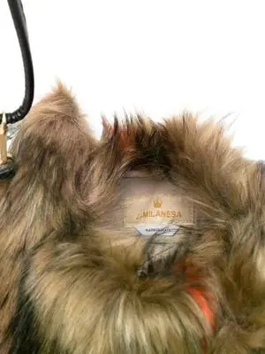 LA MILANESA Faux-fur Logo-plaque Shoulder Bag - Brown