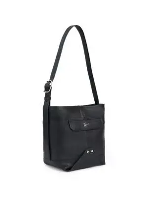 Kenzo Utility Reversible Canvas Calf Leather Bucket Bag