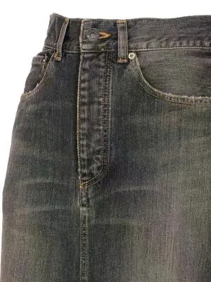 Balenciaga Lace-up Denim Skirt - Grey