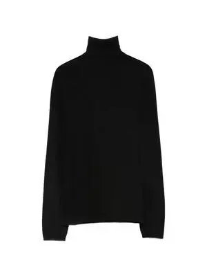 D.exterior Roll-neck Wool Sweater - Black