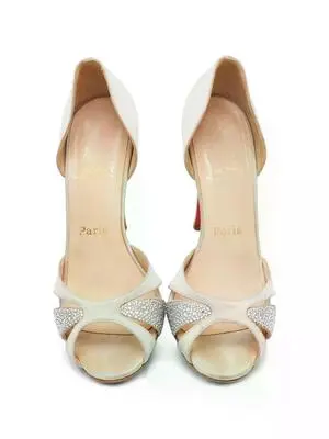 CHRISTIAN LOUBOUTIN Crystal-embellished Satin Pumps
