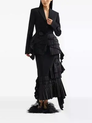 Erdem Embroidered Ruffled Blazer