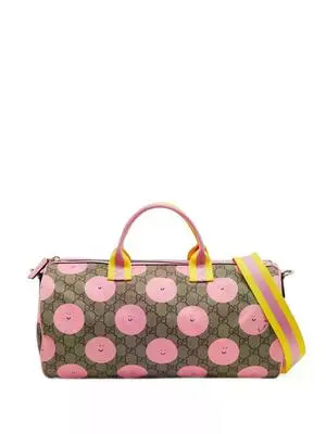 Gucci Gg Supreme Smile Patterned Duffle Bag - Brown
