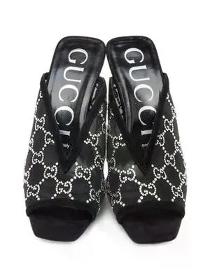 Gucci Crystal-embellished Sandals - Black