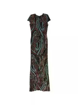 Etro Paisley-print Maxi Dress - Green