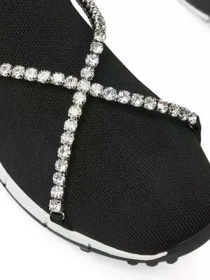 JIMMY CHOO Torri Crystal-embellished Slip-on Sneakers