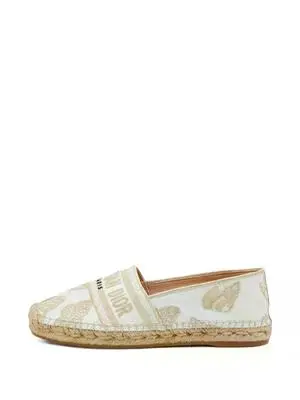 Dior Granville Embroidered Canvas Espadrilles - White