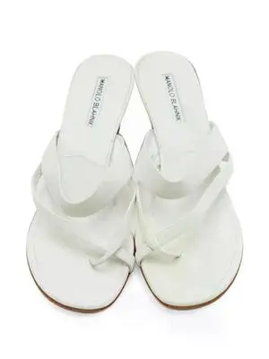 Manolo Blahnik Susa Cut-out Thong Sandals - White