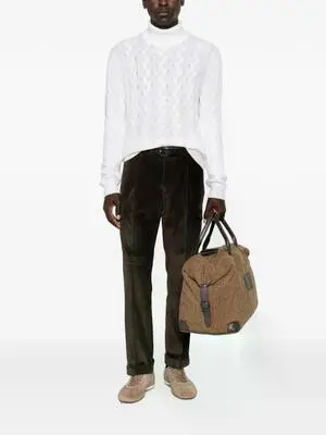 GRAN SASSO Cable Knit Roll Neck Sweater