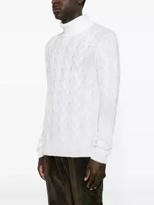 GRAN SASSO Cable Knit Roll Neck Sweater
