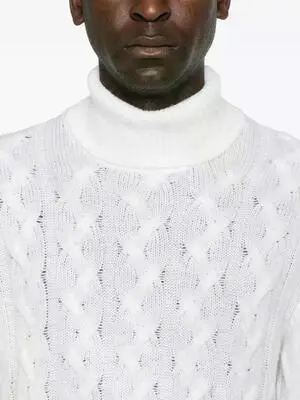 GRAN SASSO Cable Knit Roll Neck Sweater
