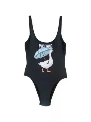 Moschino Print Swimsuit - Black