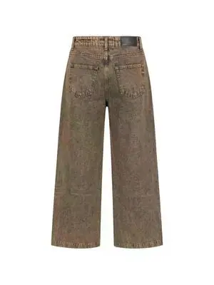 MOORER Acid-wash Wide-leg Jeans