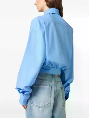 MSGM Cropped Tie-fastening Shirt