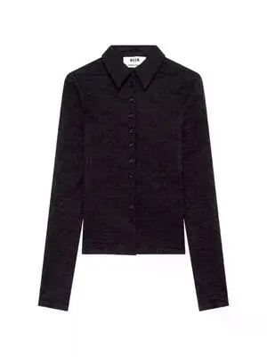 MSGM Crinkled-effect Ruffled Shirt - Black