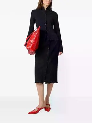 MSGM Crinkled-effect Ruffled Shirt