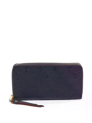 LOUIS VUITTON 2017 Monogram Empreinte Zippy Leather Wallet - Blue