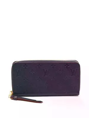 LOUIS VUITTON 2017 Monogram Empreinte Zippy Leather Wallet - Blue