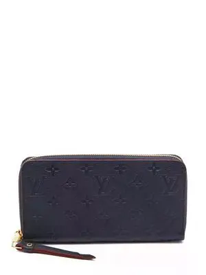 LOUIS VUITTON 2017 Monogram Empreinte Zippy Leather Wallet - Blue