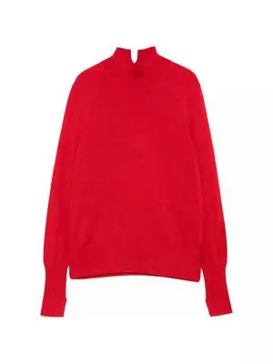 Pinko High-neck Logo Patch Sweater - Red