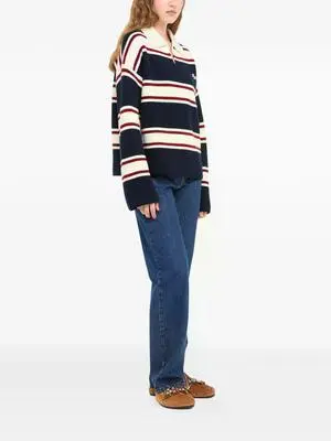 Alanui Striped Embroidered-logo Sweater