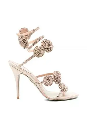Rene Caovilla Crystal-embellished Floral-appliqué Sandals