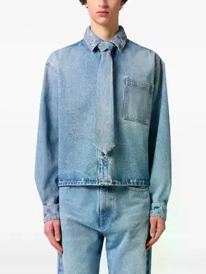 MSGM Neck-tie Denim Shirt