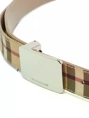 Burberry Nova Check Pattern Logo Plaque Belt