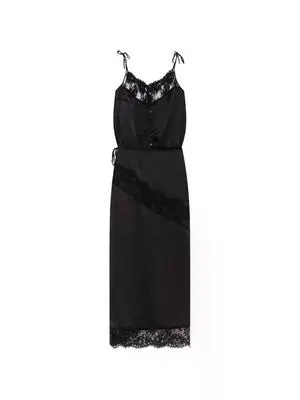 MSGM Lace-trimmed Maxi Dress - Black