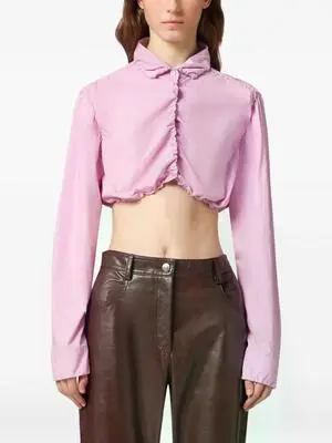 MSGM Cropped Gathered Shirt