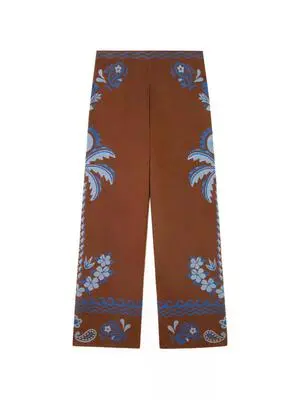 Alanui Island Roots" Paisley Jacquard-knit Trousers - Brown