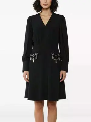 LOUIS VUITTON Puff-sleeve Silk Mini Dress - Black