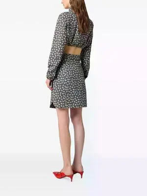 MSGM Belted Floral Print Mini Skirt