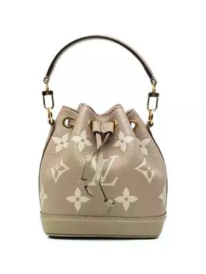 LOUIS VUITTON 2000-2026 Bicolor Monogram Empreinte Nano Noe Bucket Bag