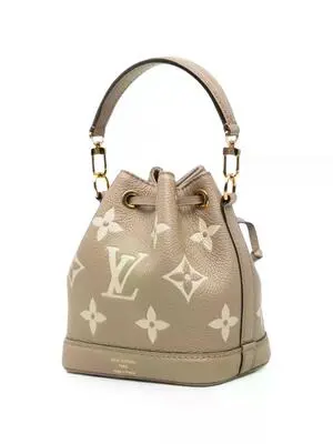 LOUIS VUITTON 2000-2026 Bicolor Monogram Empreinte Nano Noe Bucket Bag