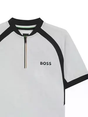 BOSS Half-zip Panelled Polo Shirt