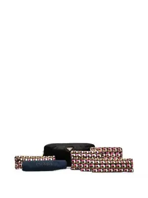 Prada 2013-2026 Satin Multi Zip Pouch Clutch Bag