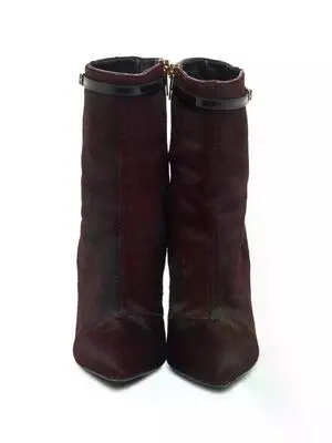 LOUIS VUITTON Dark Burgundy Calf Hair Wedge Ankle Boots