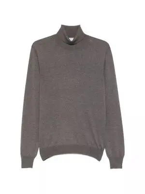 GRAN SASSO Roll Neck Fine Knit Wool Sweater - Grey
