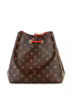 LOUIS VUITTON Neonoe Handbag Monogram Canvas With Leather Mm Bucket Bag - Red